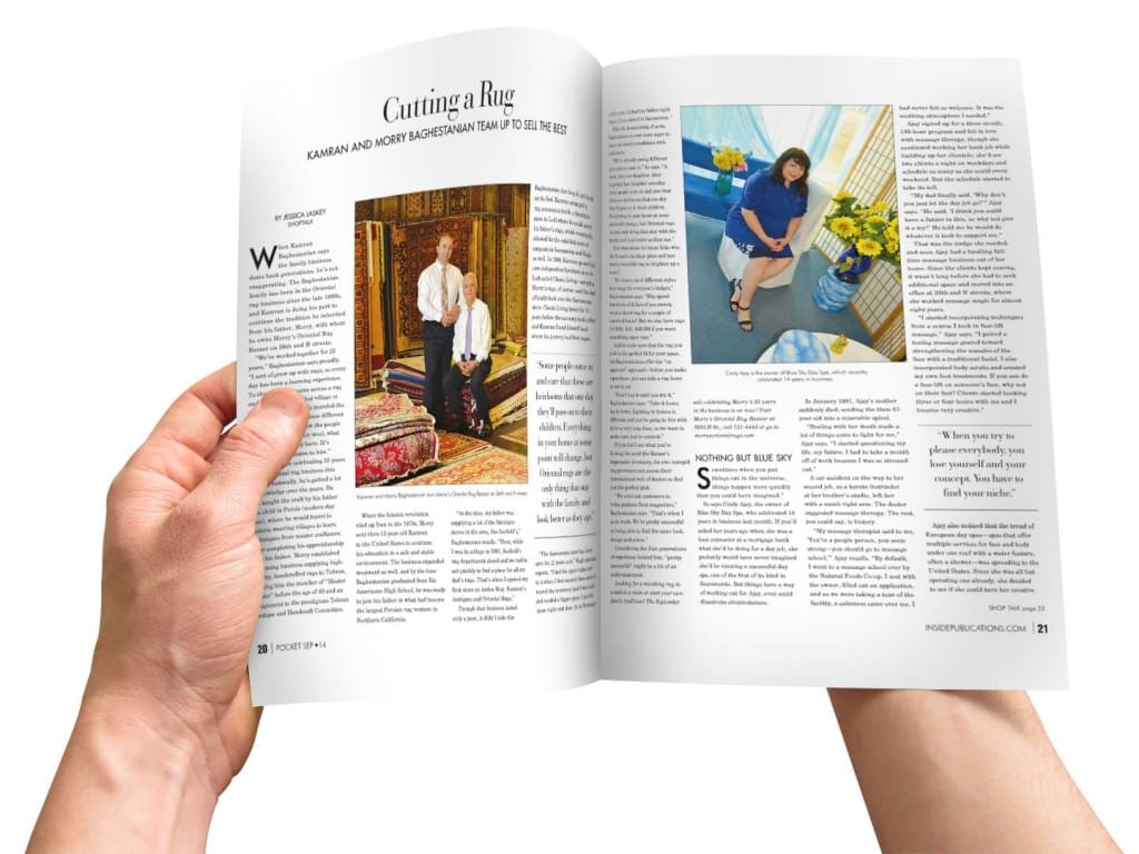Our rug Store Featured inside Magazine | Kamran's Oriental Rug Bazaar